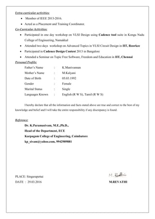 Revathi Resume L& T | PDF