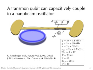 Quantum networks with superconducting circuits and optomechanical ...