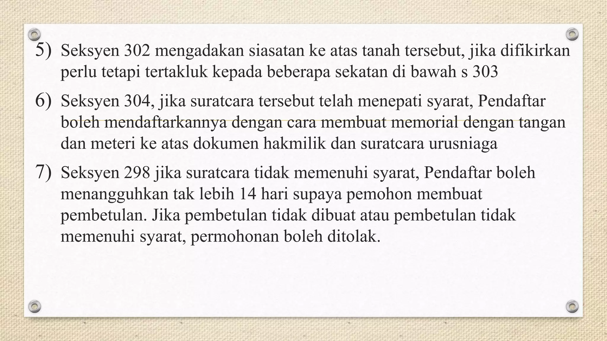 LAND LAW - Pendaftaran Urusniaga | PPTX