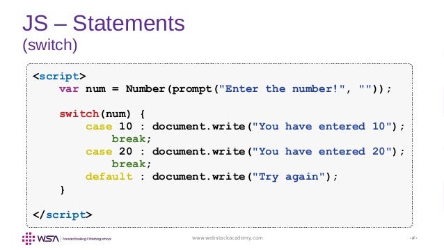 JavaScript - Chapter 4 - Types and Statements