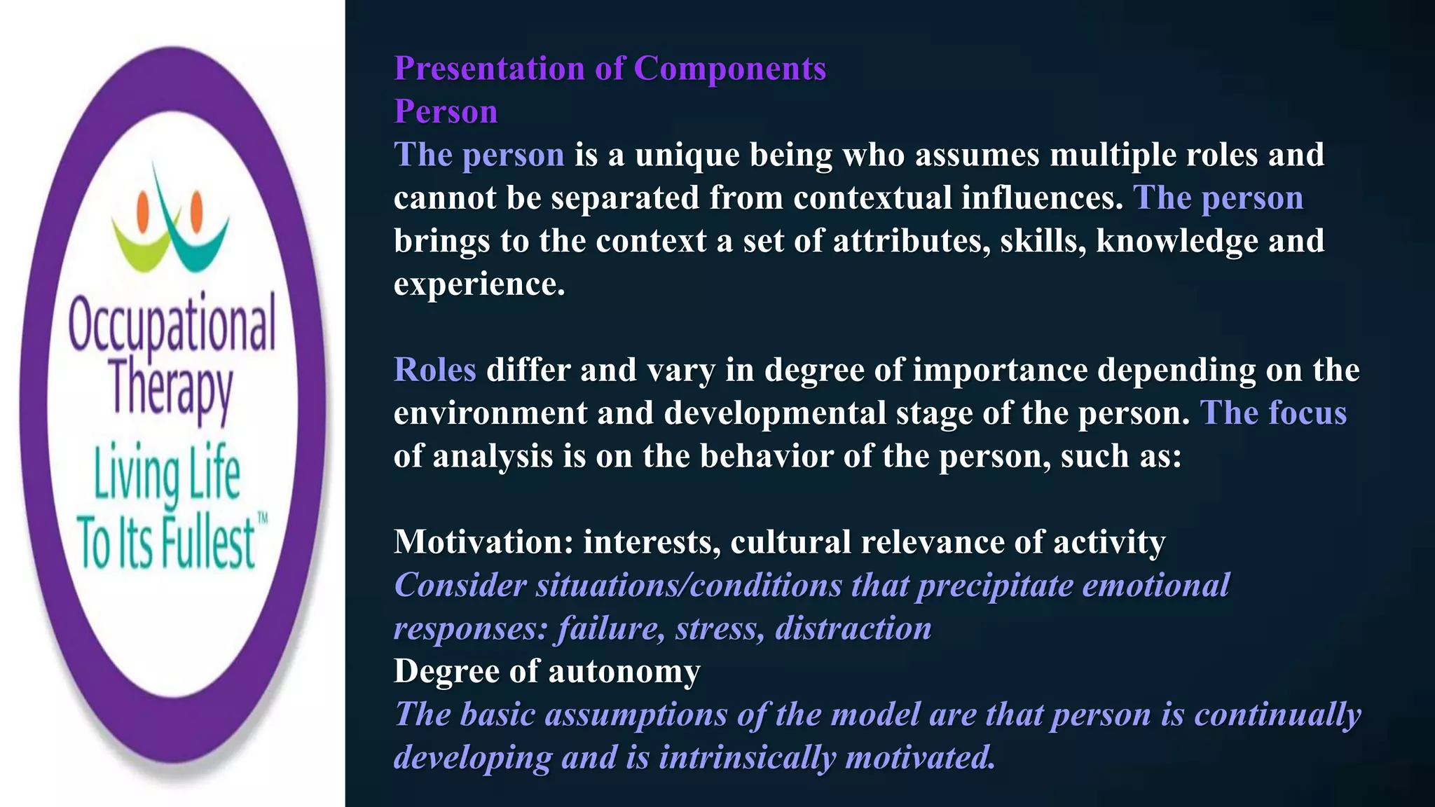 Person Environment Model of Occupational Therapy | PPTX