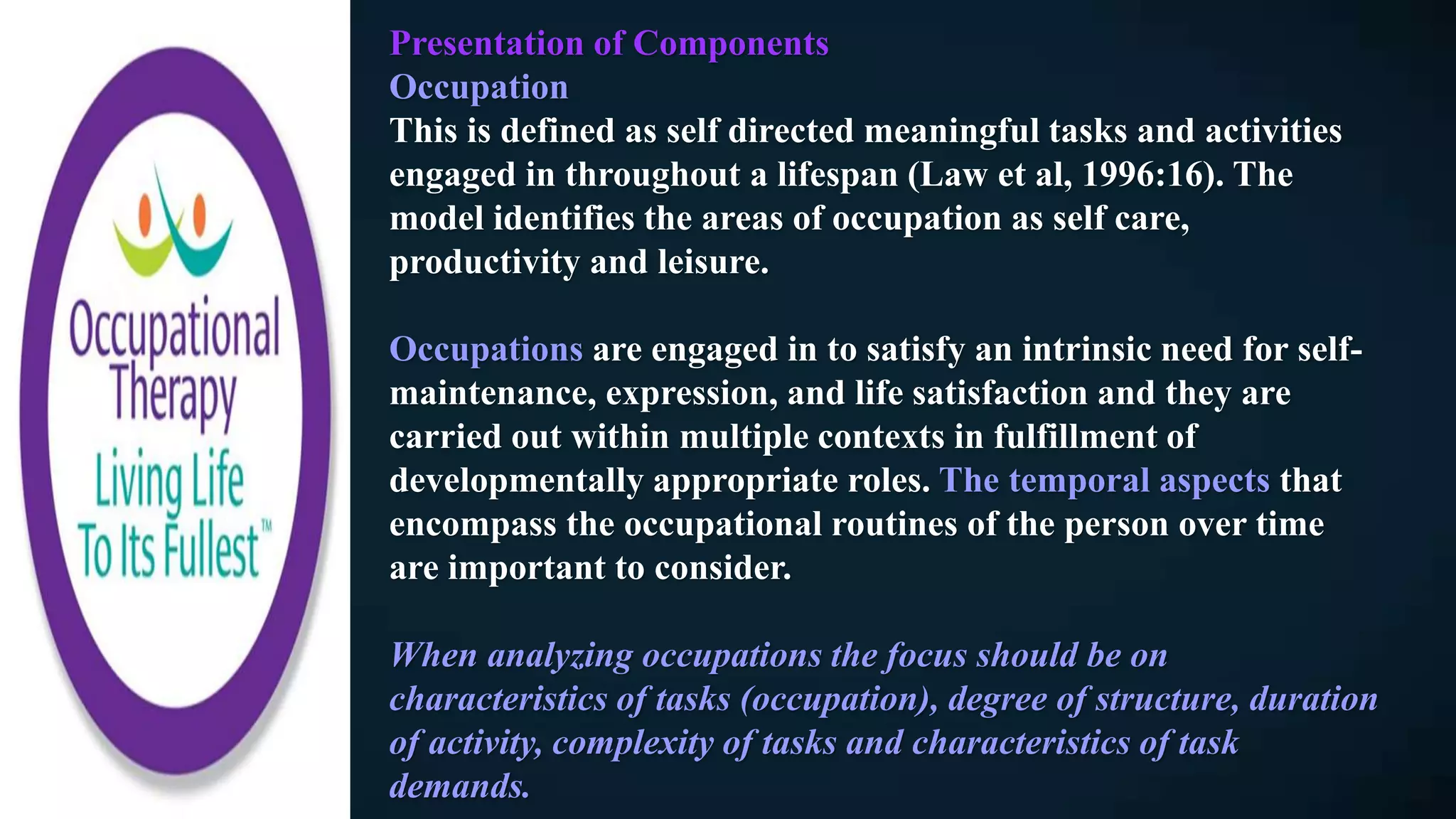 Person Environment Model of Occupational Therapy | PPTX