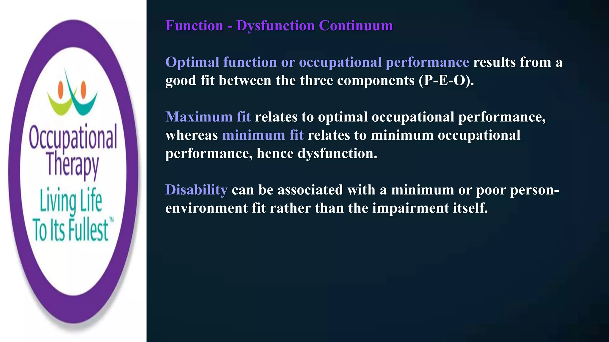 Person Environment Model of Occupational Therapy | PPTX