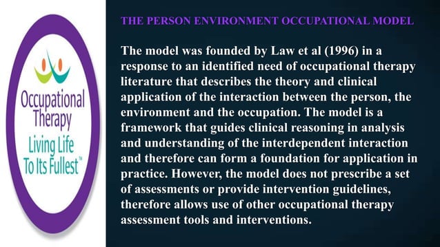 Person Environment Model of Occupational Therapy | PPTX