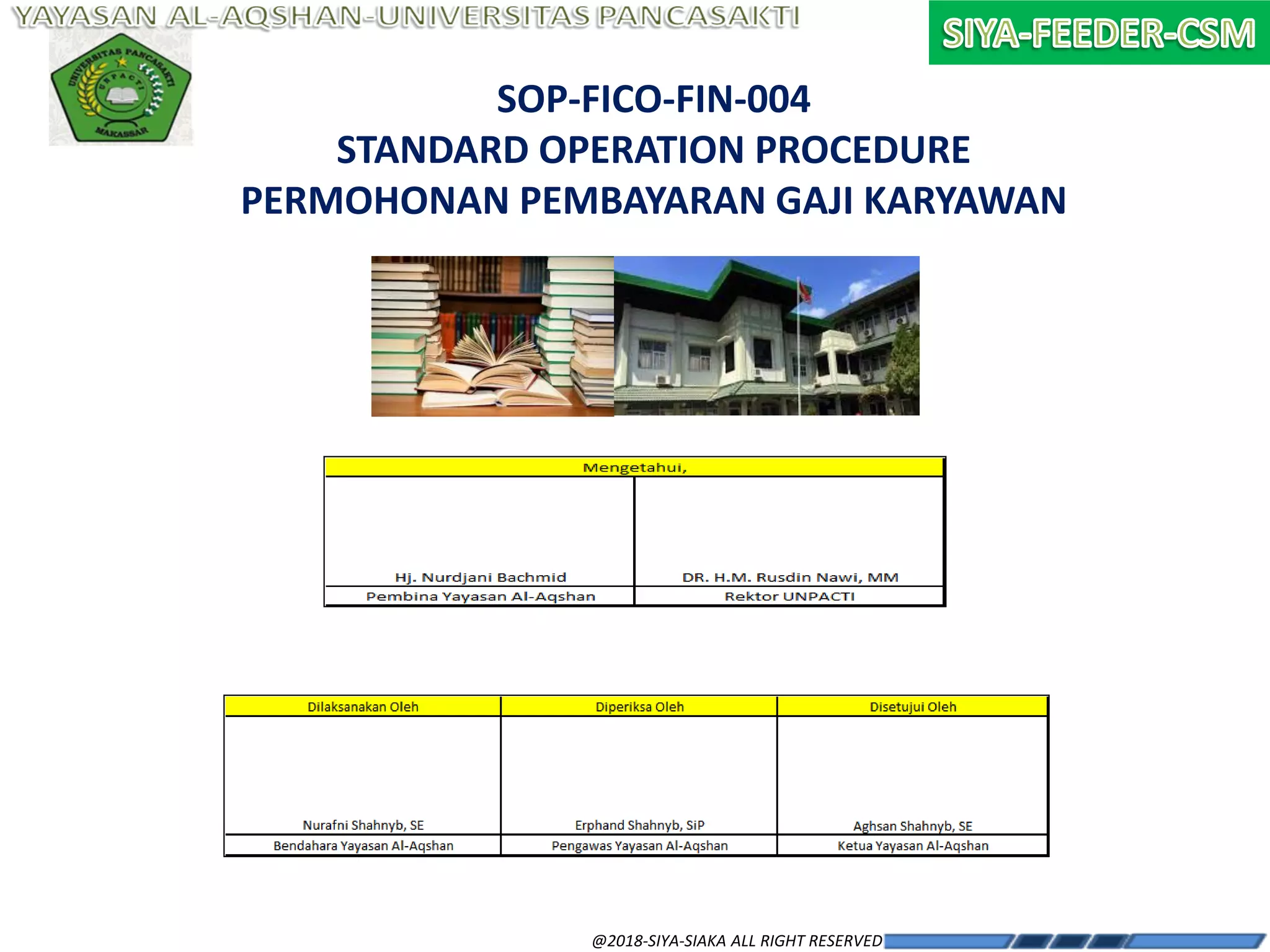 Implementasi SOP - Business Process Finance Accounting-PROSEDUR PERMOHONAN PEMBAYARAN GAJI ...