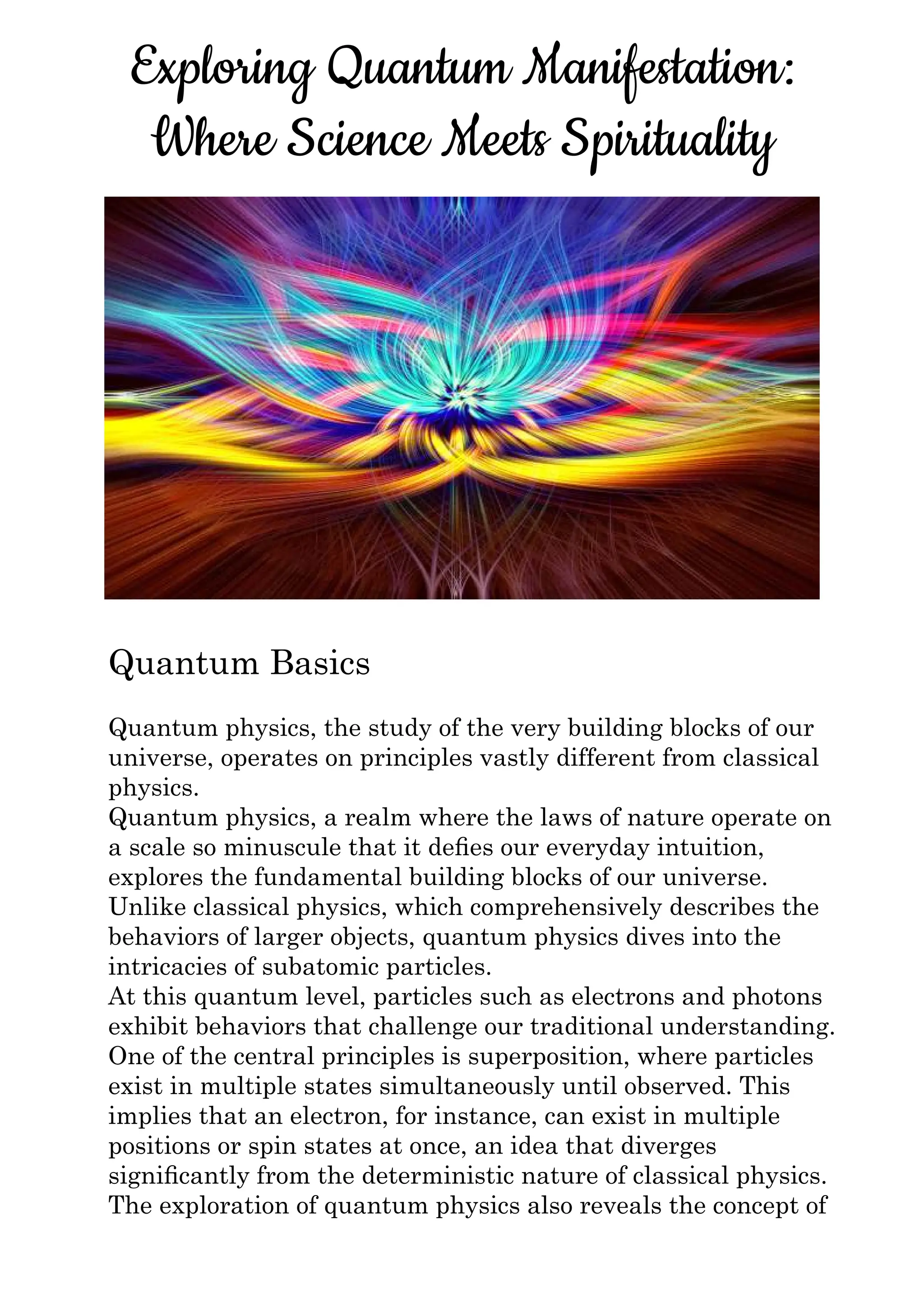 Exploring Quantum Manifestation: Where Science Meets Spirituality | PDF