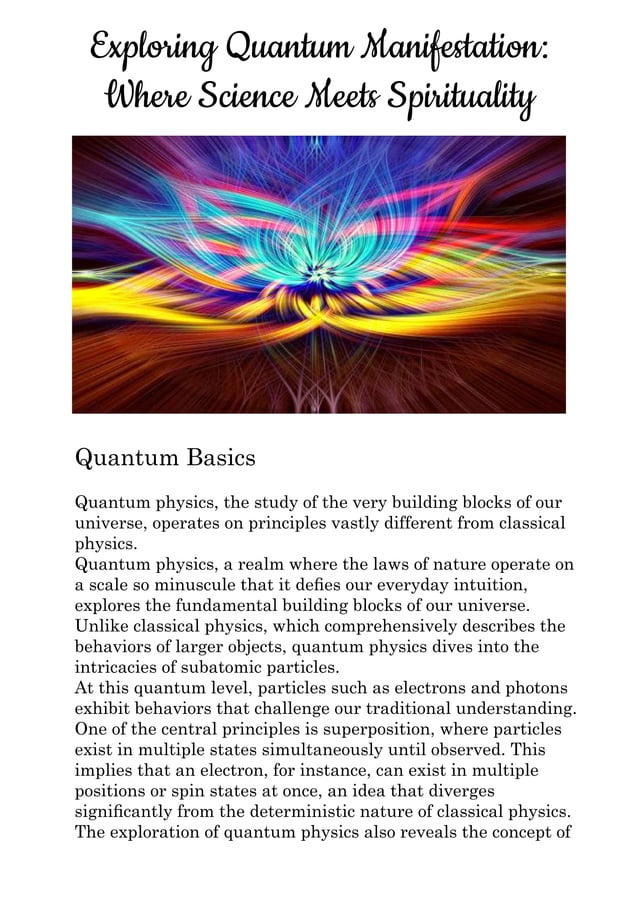 Exploring Quantum Manifestation: Where Science Meets Spirituality | PDF