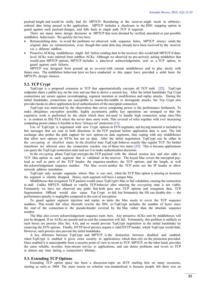 Extending TCP the Major Protocol of Transport Layer | PDF