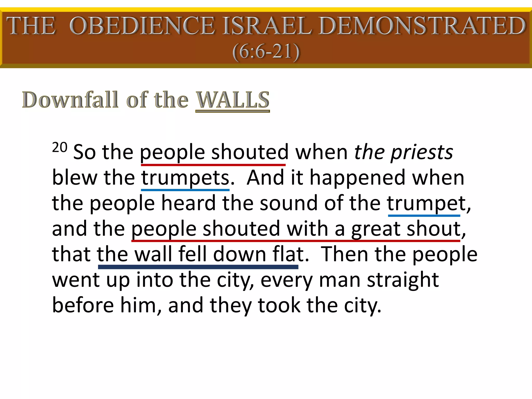The Battle of Jericho - Joshua 6 | PDF