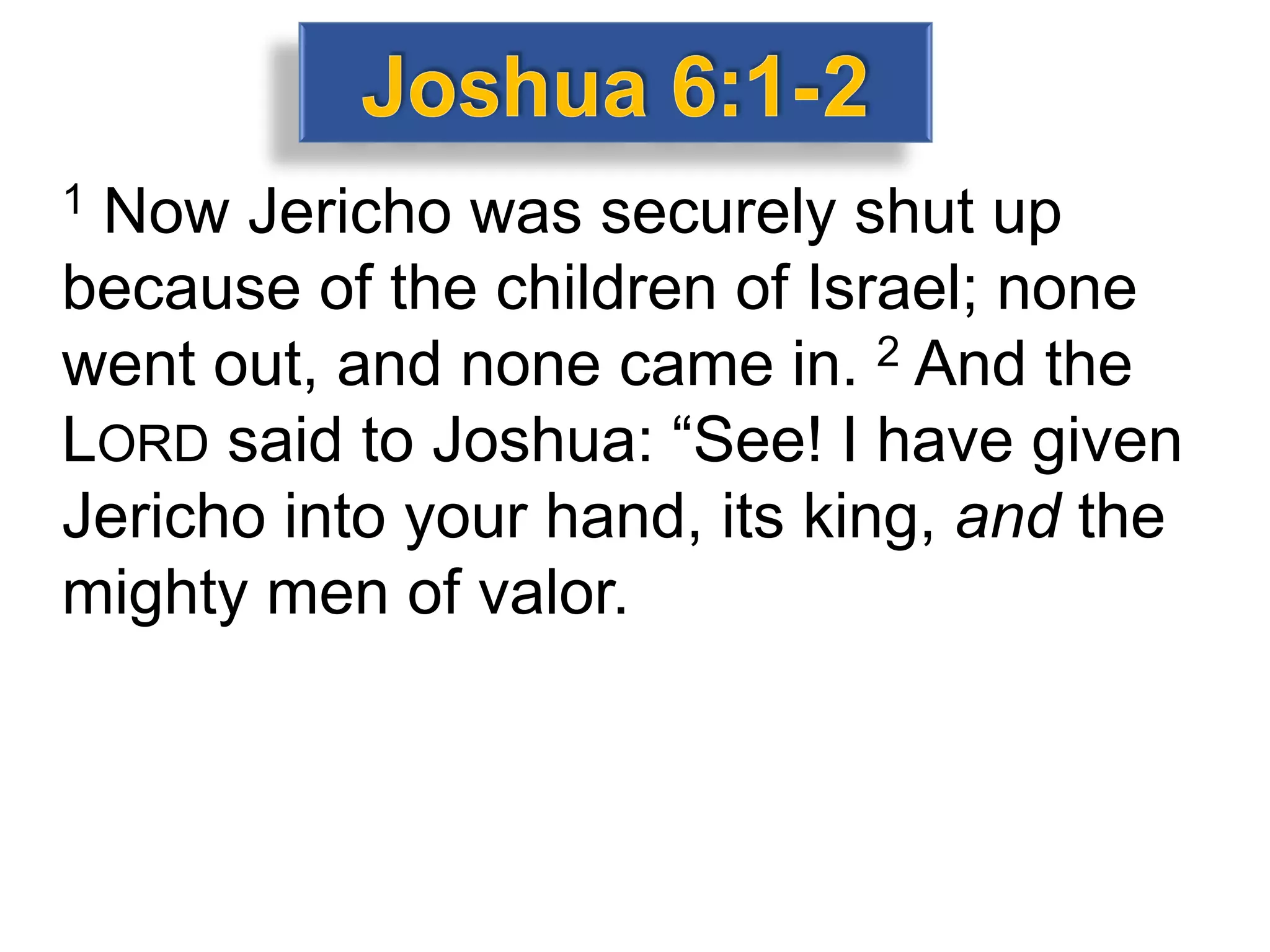 The Battle of Jericho - Joshua 6 | PDF