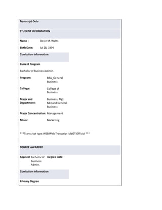 Transcript Data | DOCX