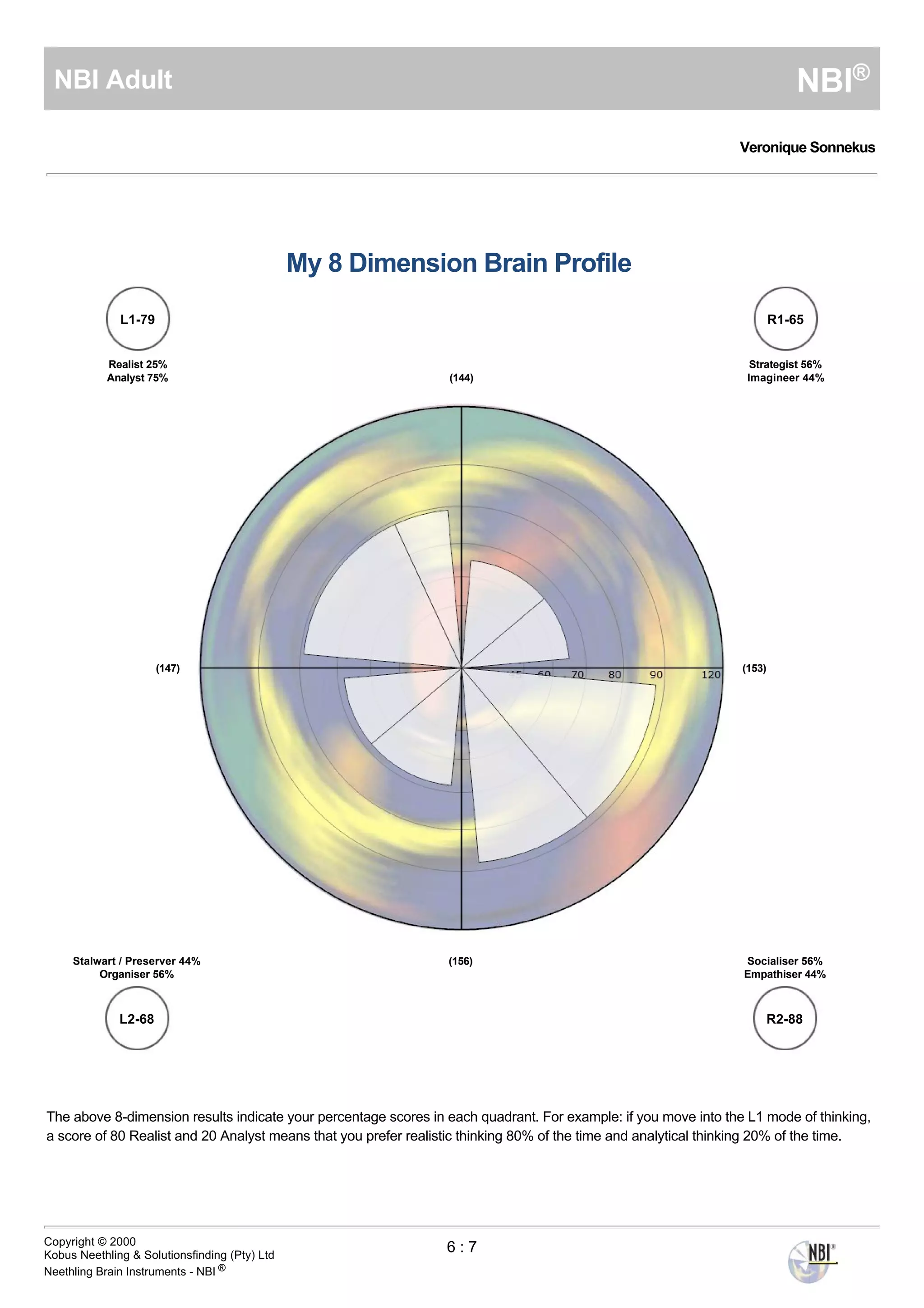 V. Sonnekus - Neethling Breinprofiel | PDF