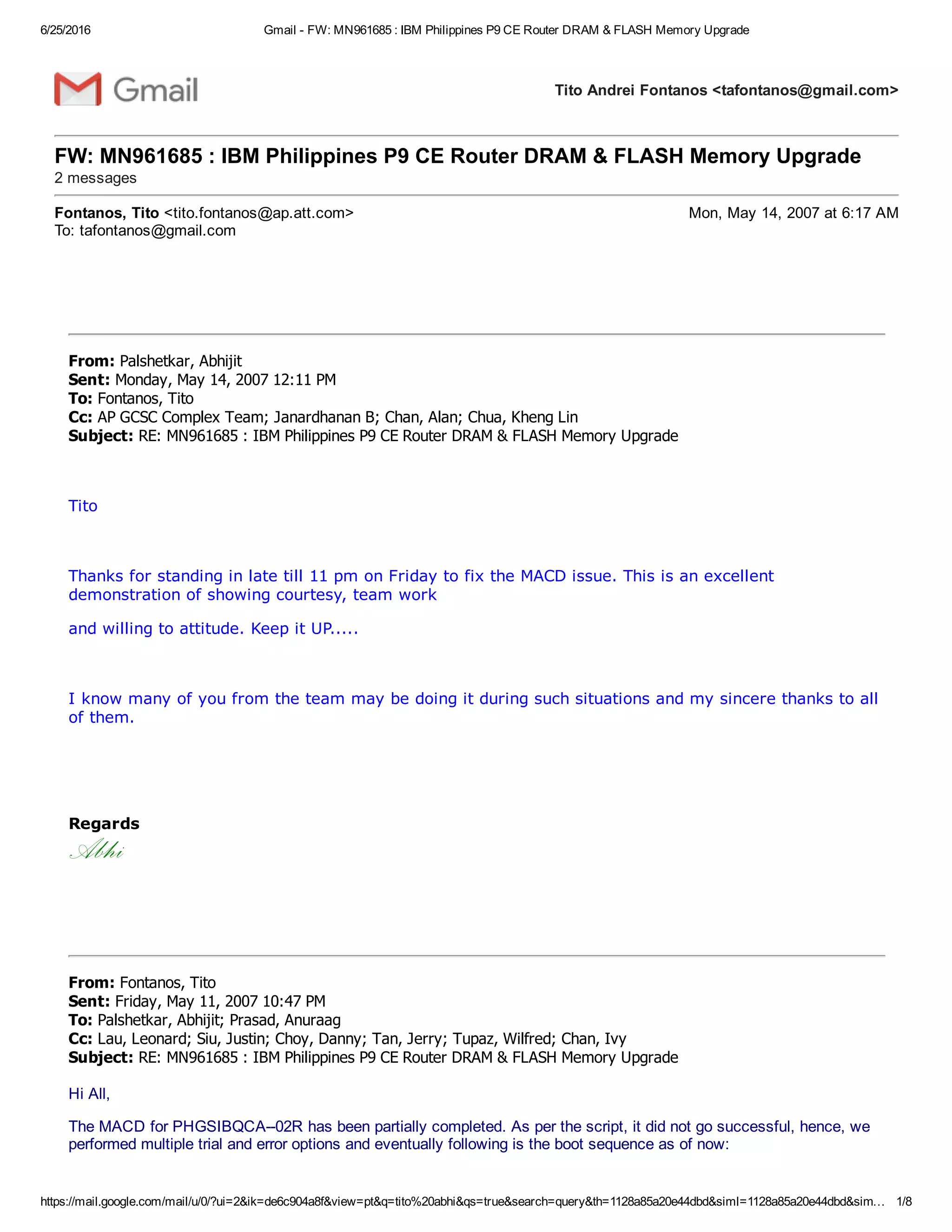 IBM Philippines P9 CE Router DRAM & FLASH Memory Upgrade | PDF