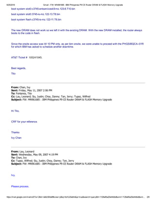 IBM Philippines P9 CE Router DRAM & FLASH Memory Upgrade | PDF