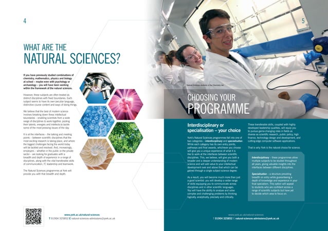 York Natural Sciences A4 Brochure 2016 FINAL | PDF