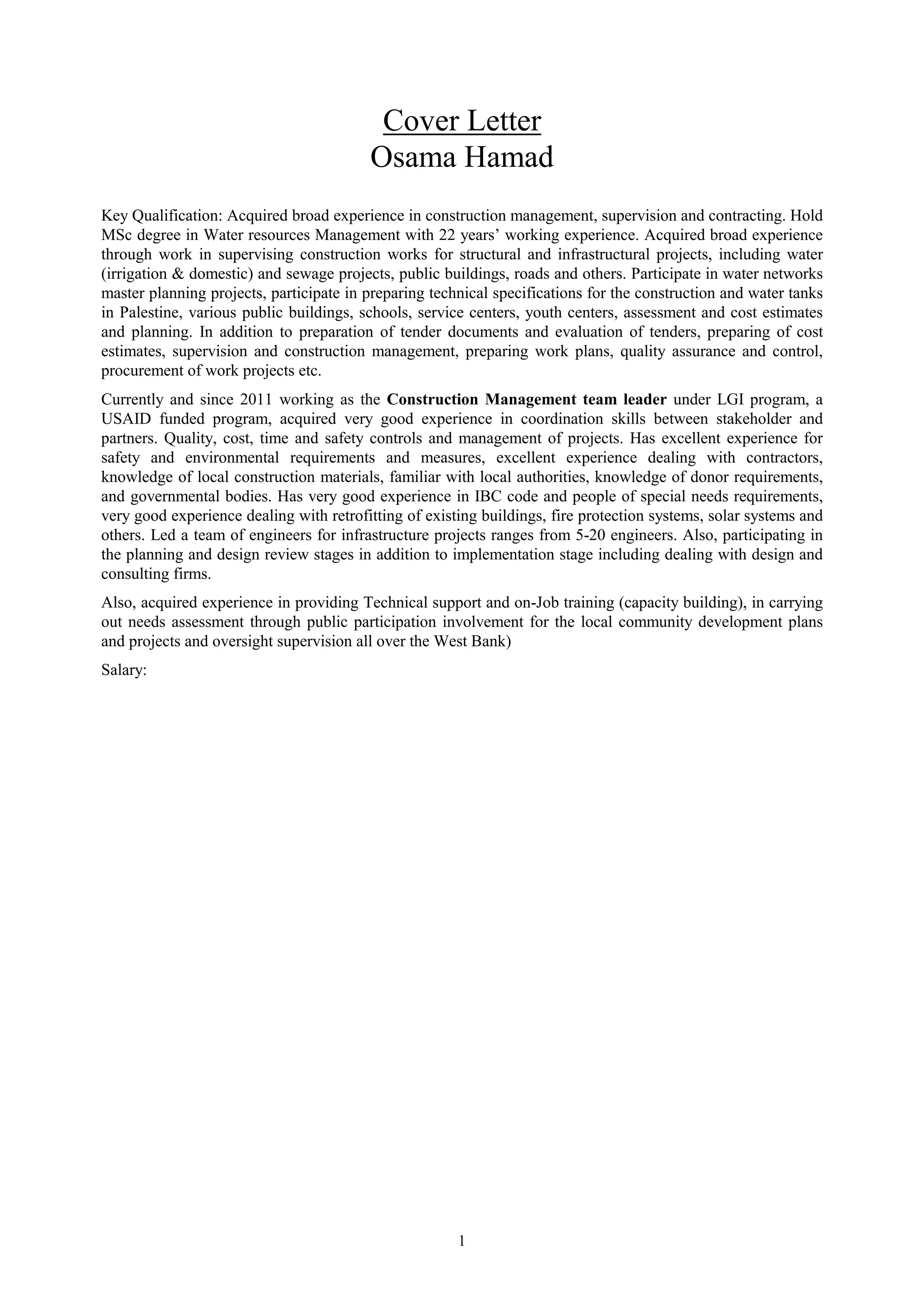 CV Osama Hamad_Aug 2016 | PDF