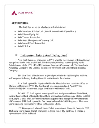 A Project on Axis Bank | PDF