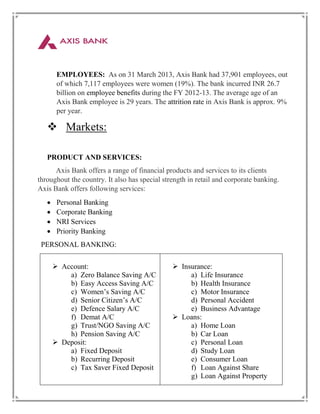 A Project on Axis Bank | PDF