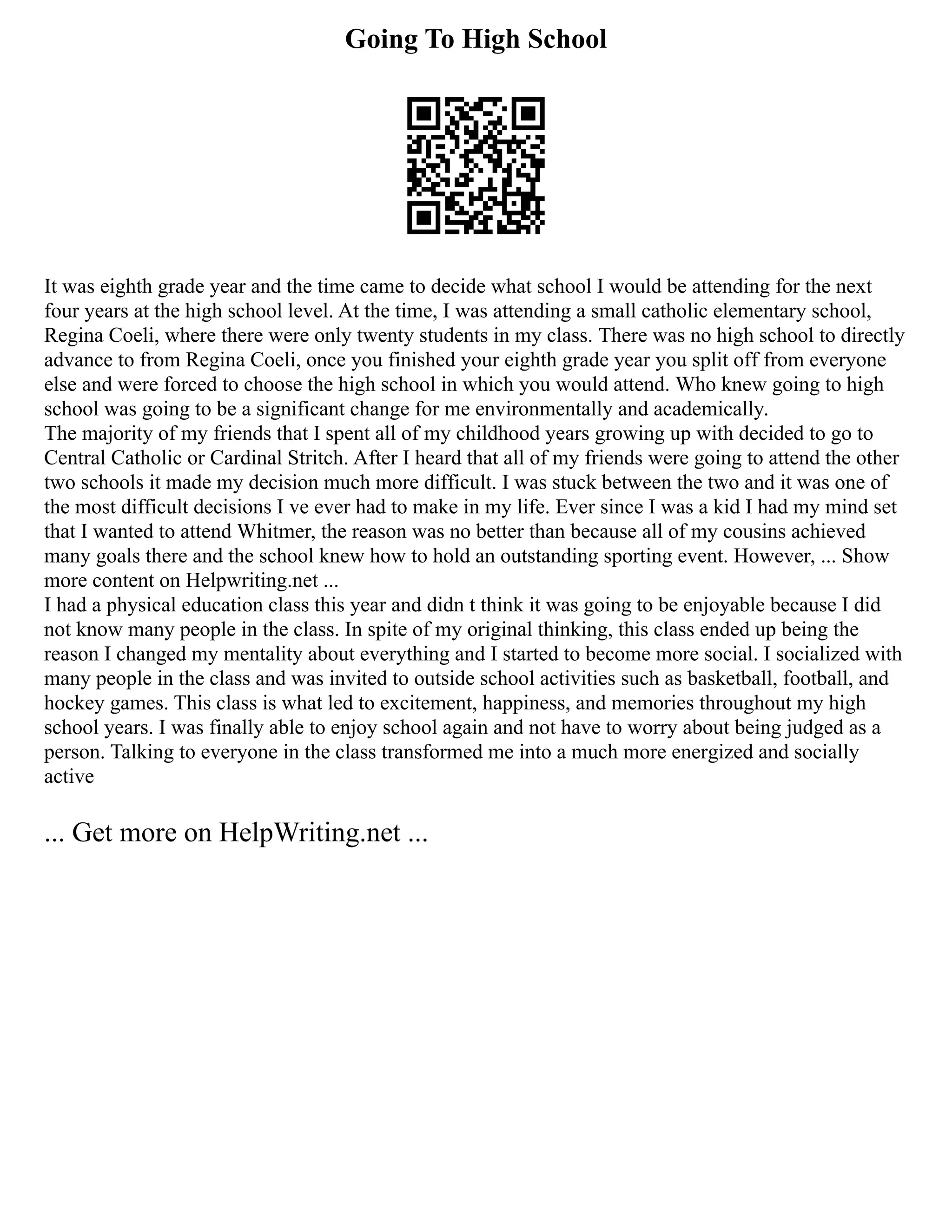 005 Creative Essay Example Narrative Personal Examples | PDF