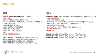 HPCC Systems vs SAS: The Final Countdown | PPT