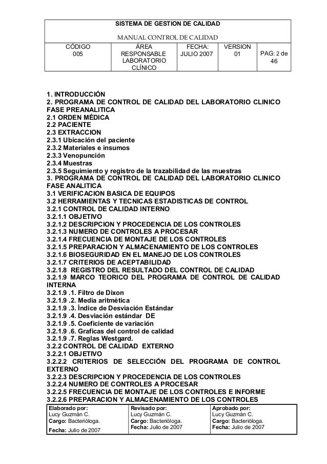 Programa De Control De Calidad - creditos fiscales significado