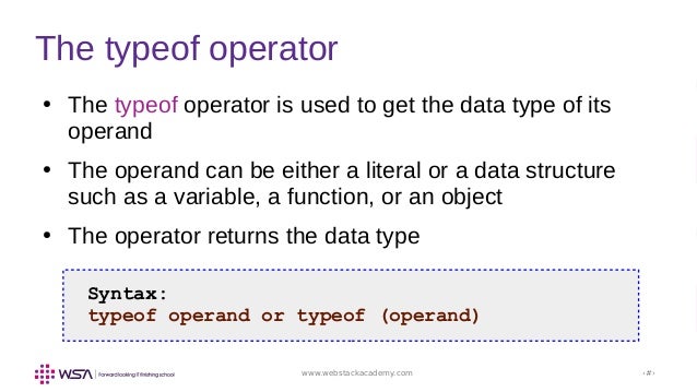 Javascript Chapter 5 Operators