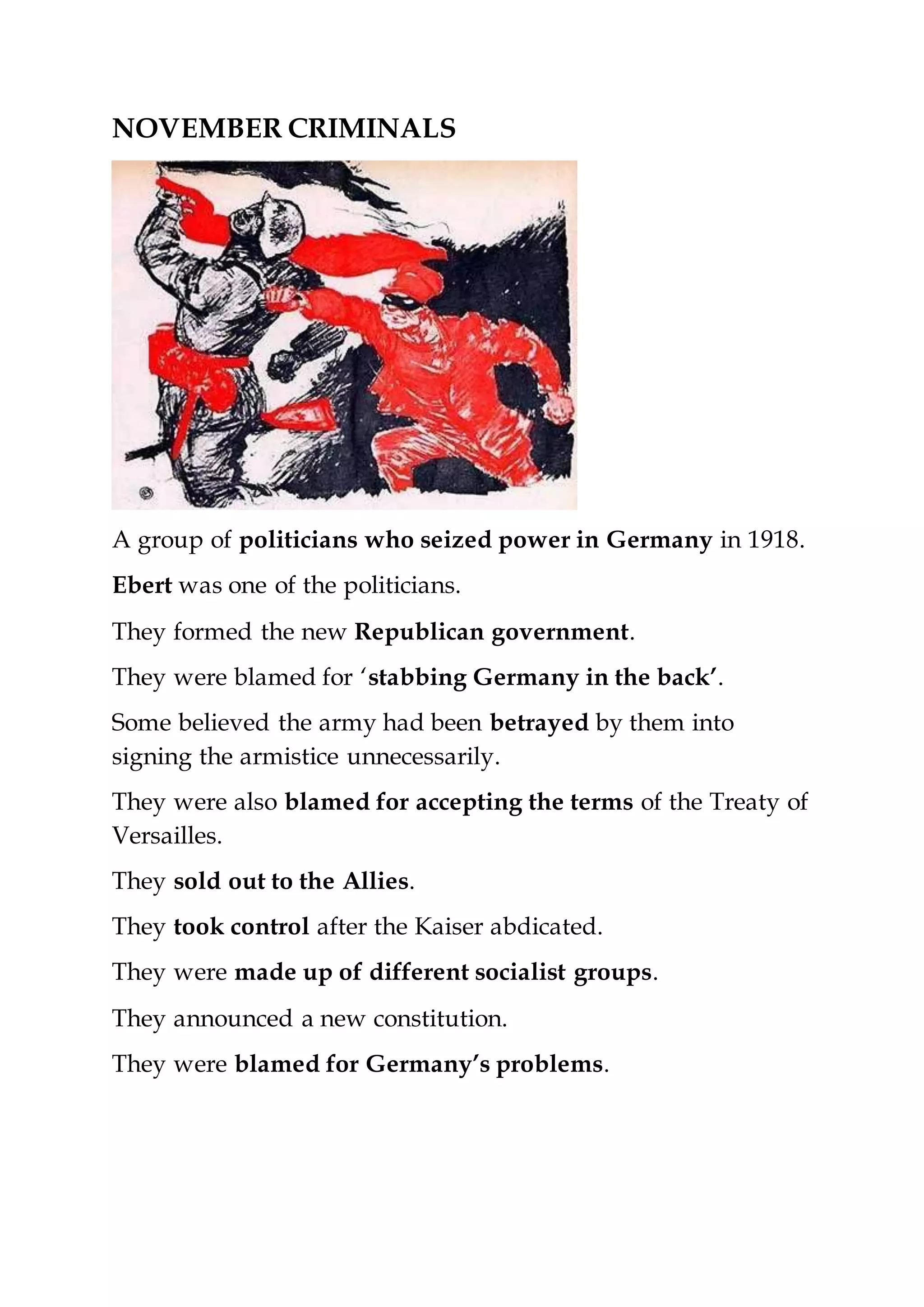 HISTORY IGCSE REVISION CARDS - 007. NOVEMBER CRIMINALS | DOCX