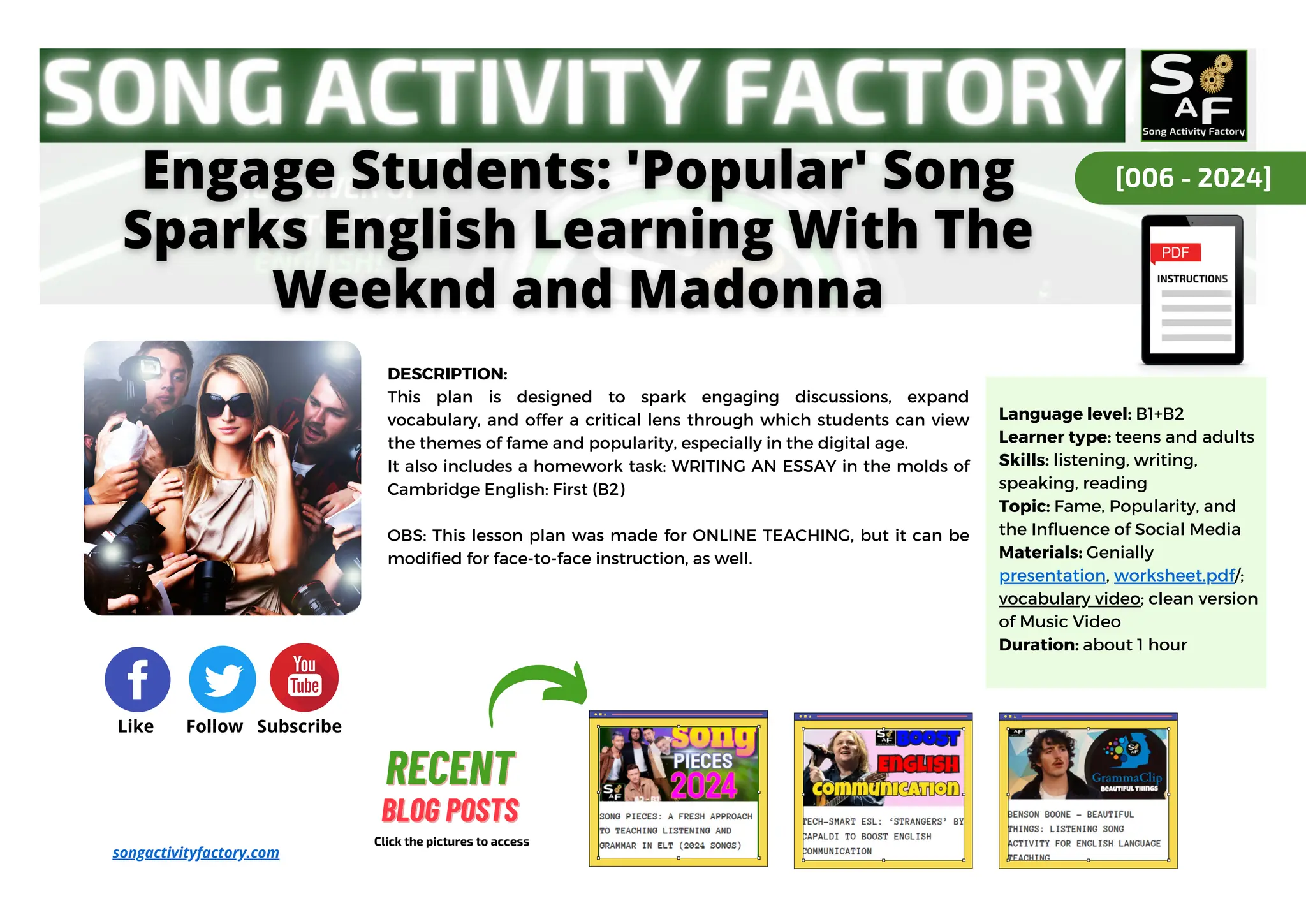 Engage Students: 'Popular' Song Sparks English Learning With The Weeknd ...