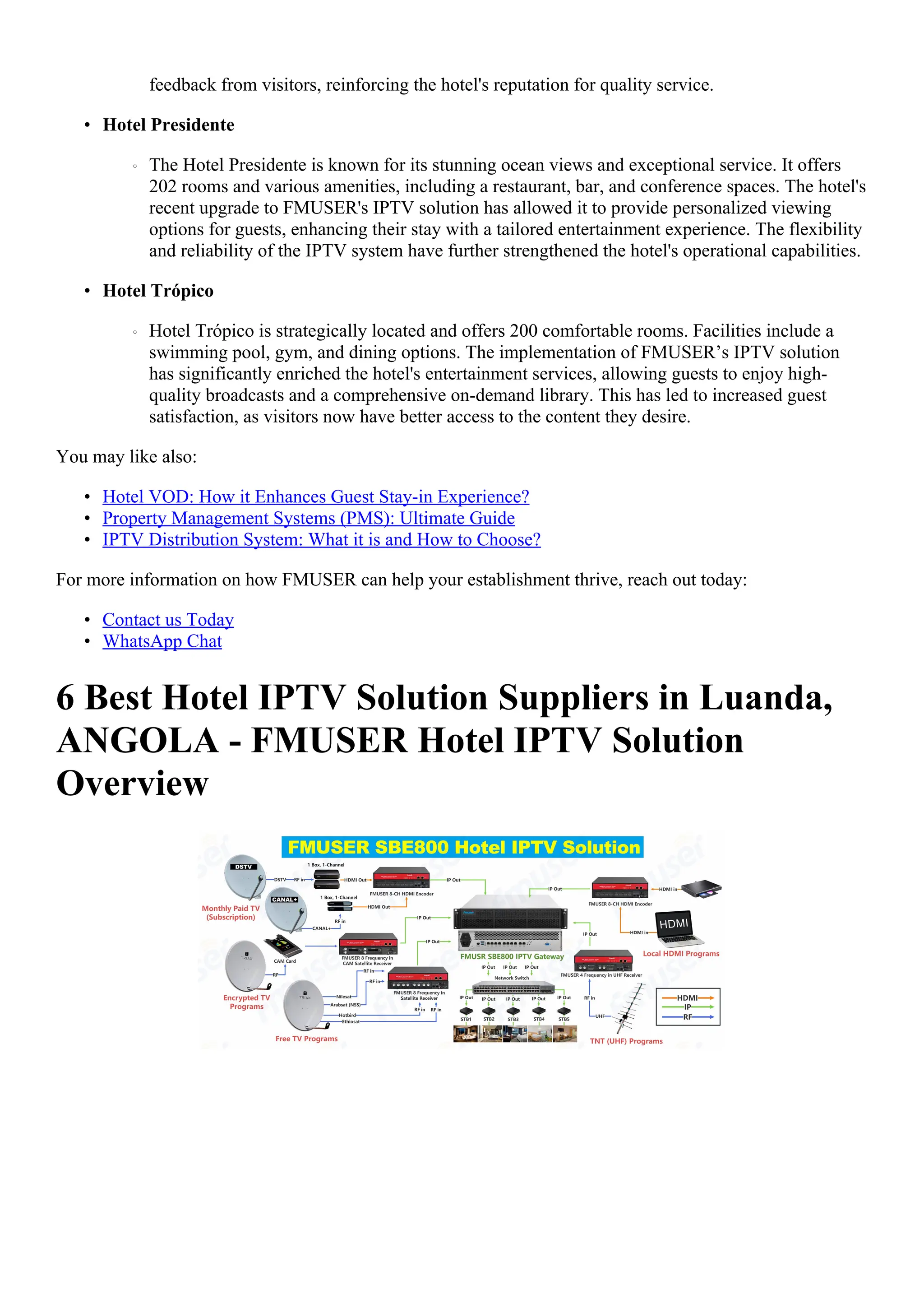 6 Best Hotel IPTV Solution Suppliers in Luanda, ANGOLA | PDF