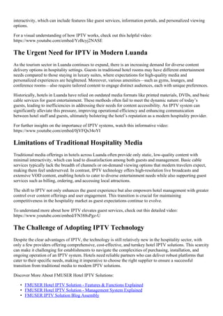 6 Best Hotel IPTV Solution Suppliers in Luanda, ANGOLA | PDF