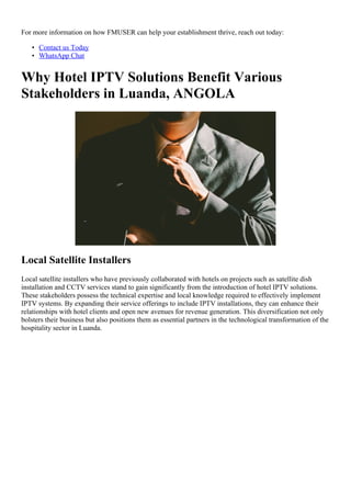 6 Best Hotel IPTV Solution Suppliers in Luanda, ANGOLA | PDF