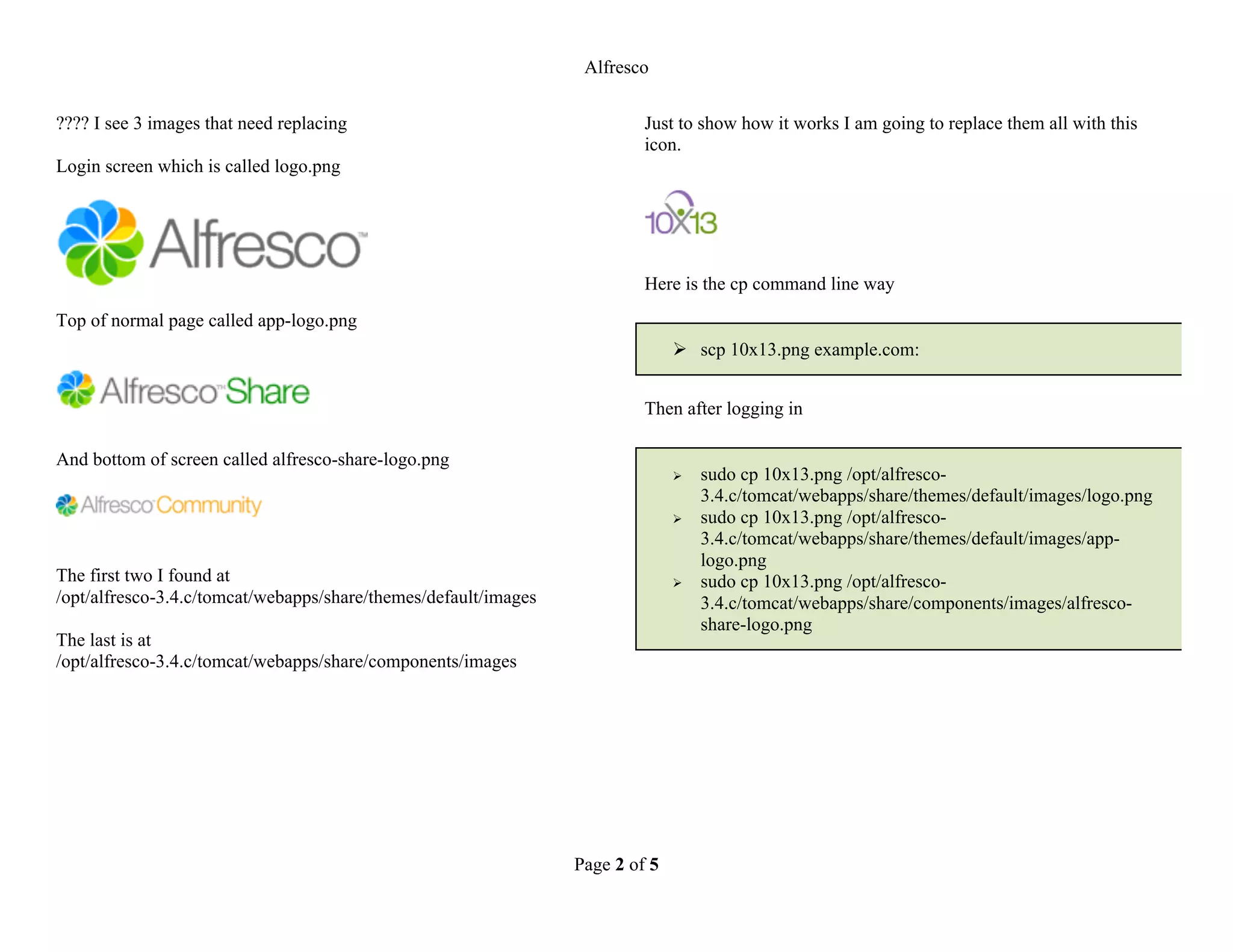 comment changer l'icone dans l'ecm alfresco | PPT