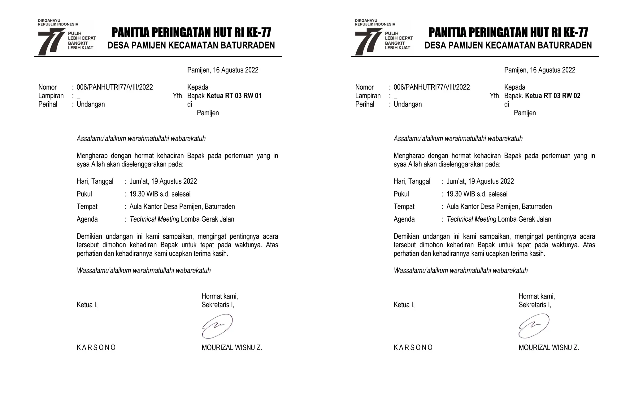 UNDANGAN TEKNIKAL MEETING KEGIATAN DESA. | PPT