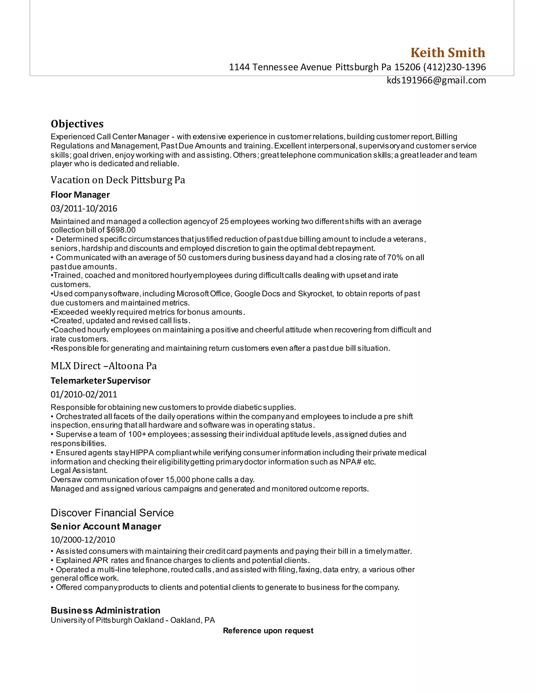 keith resume | PDF