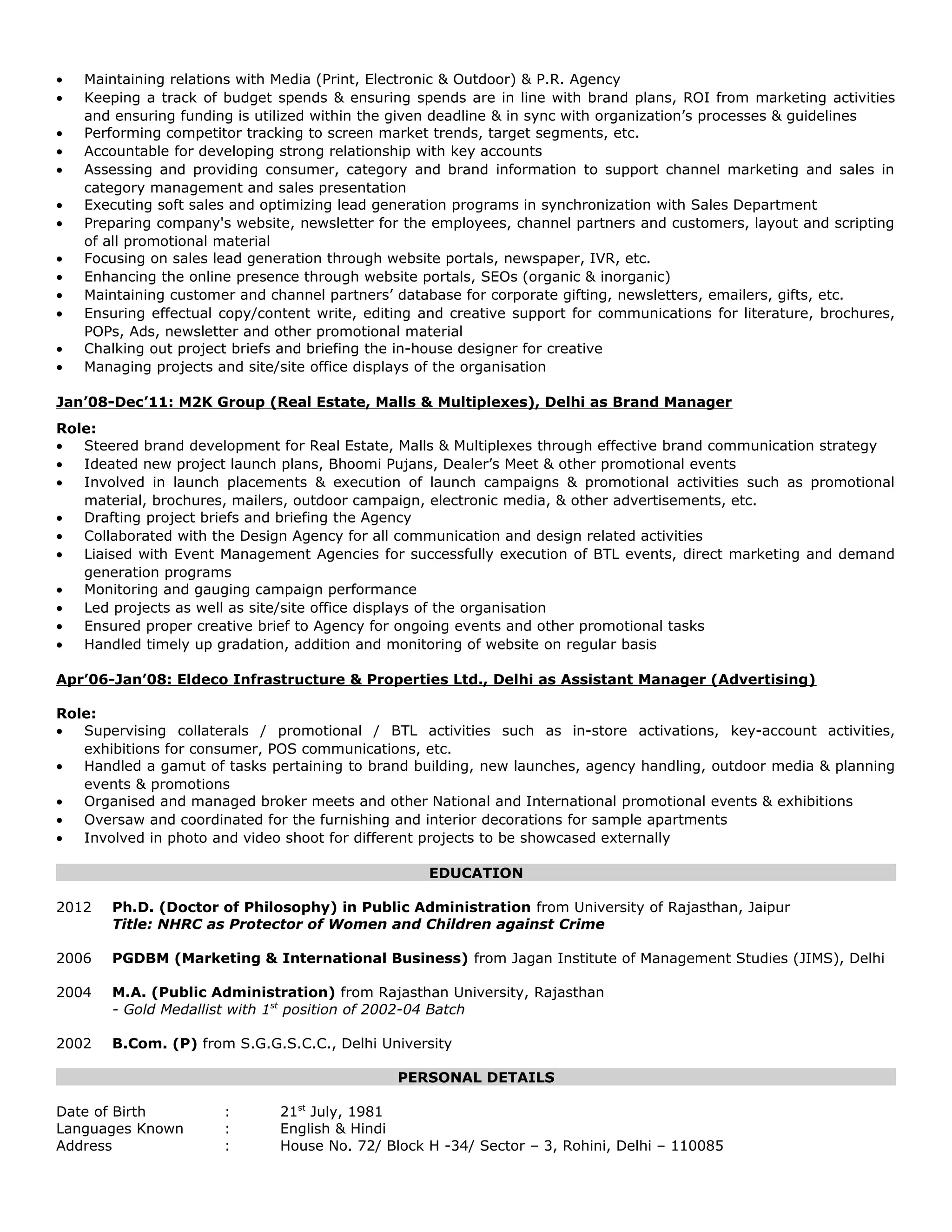 ACHIN GUPTA- RESUME MARKETING | DOC