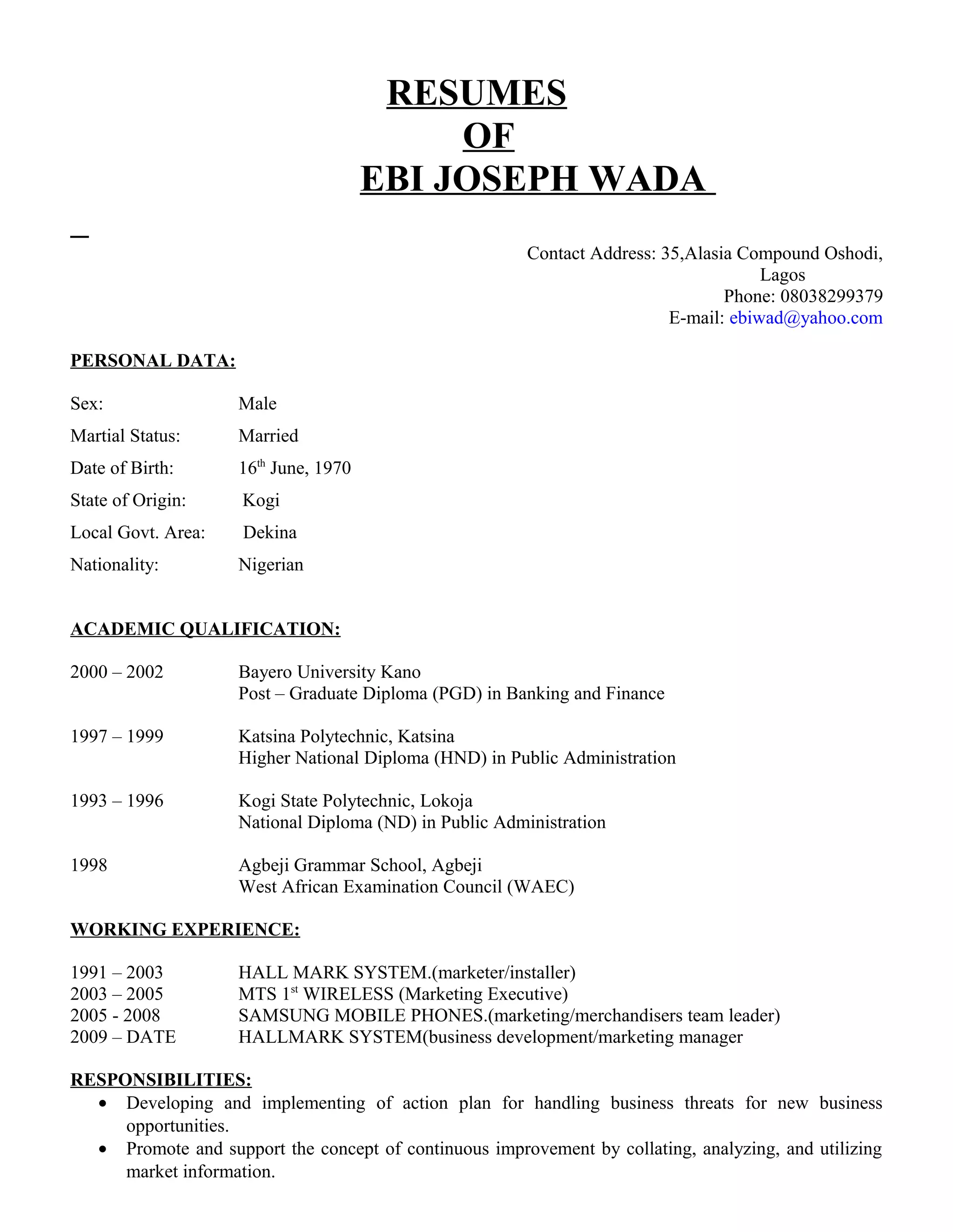 WADA EBI CV[1] (1) | DOC