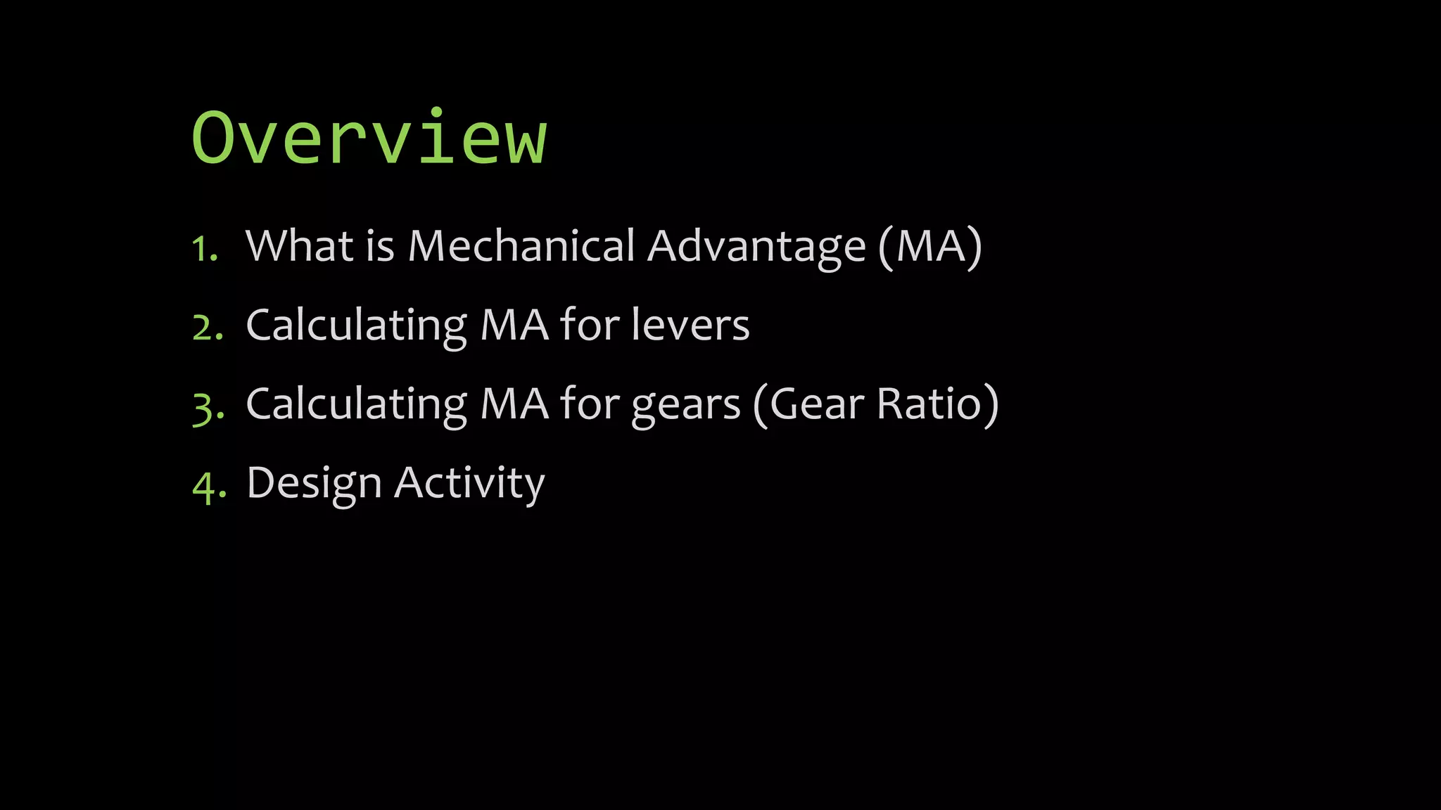 006 mechanical advantage gears & levers | PPTX