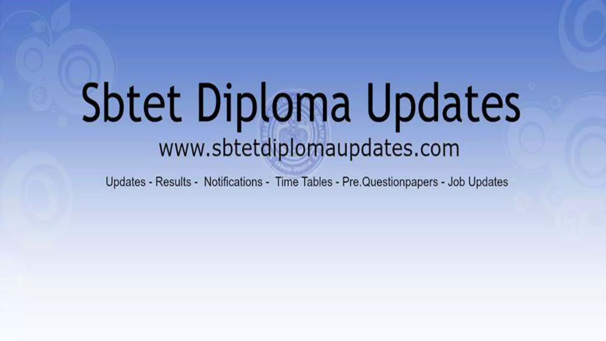 SBTET Diploma Updates | PPTX