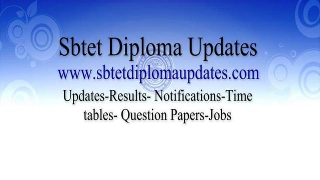 SBTET Diploma Updates | PPT