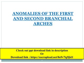 Anomalies of the first and second branchial arches | PPTX