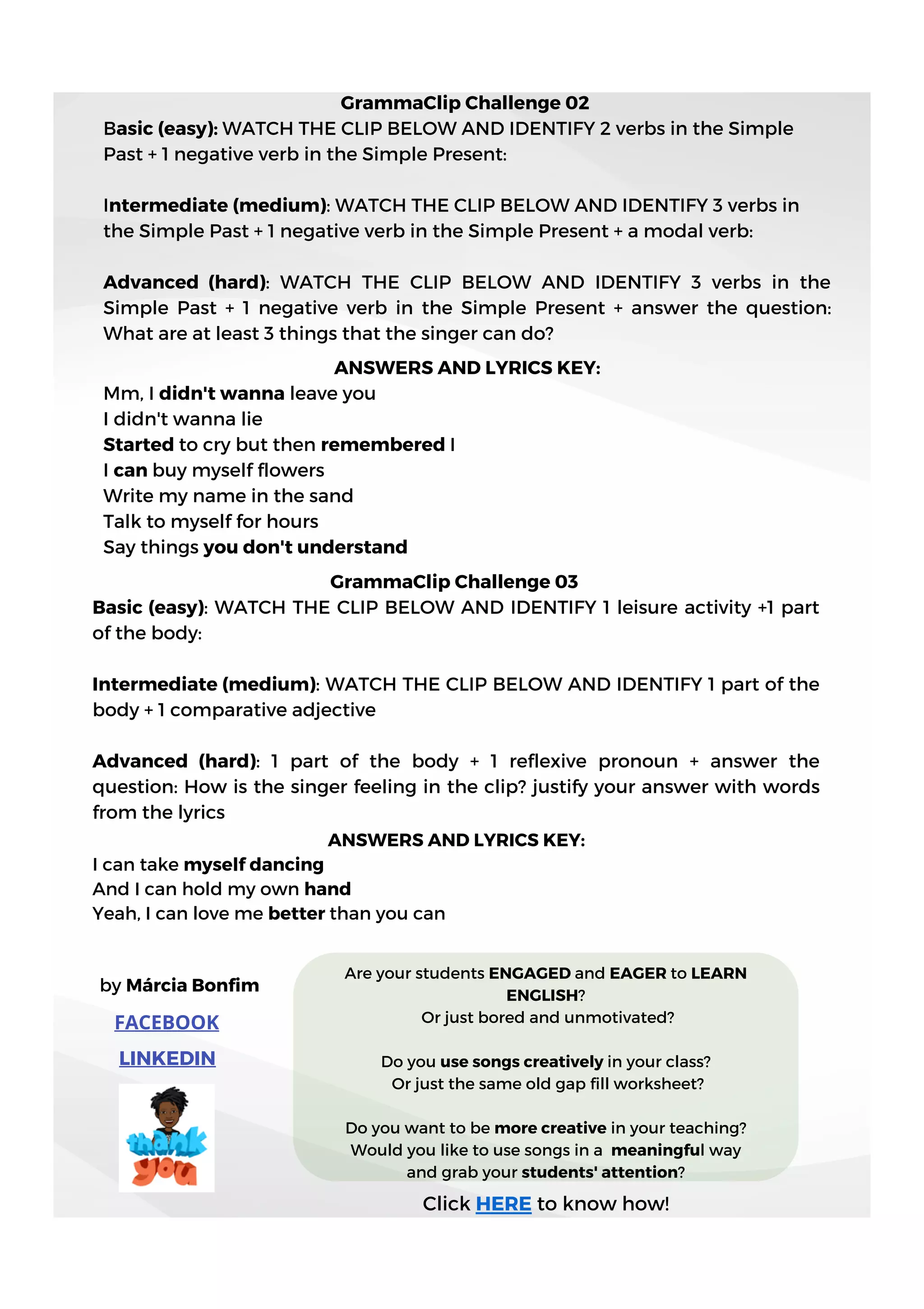 MILEY CYRUS – FLOWERS: LISTENING SONG ACTIVITY FOR ENGLISH LANGUAGE TEACHING | PDF