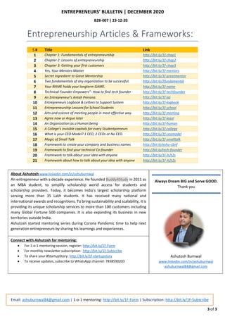 007 Entrepreneurship Bulletin [23-12-2020] | PDF