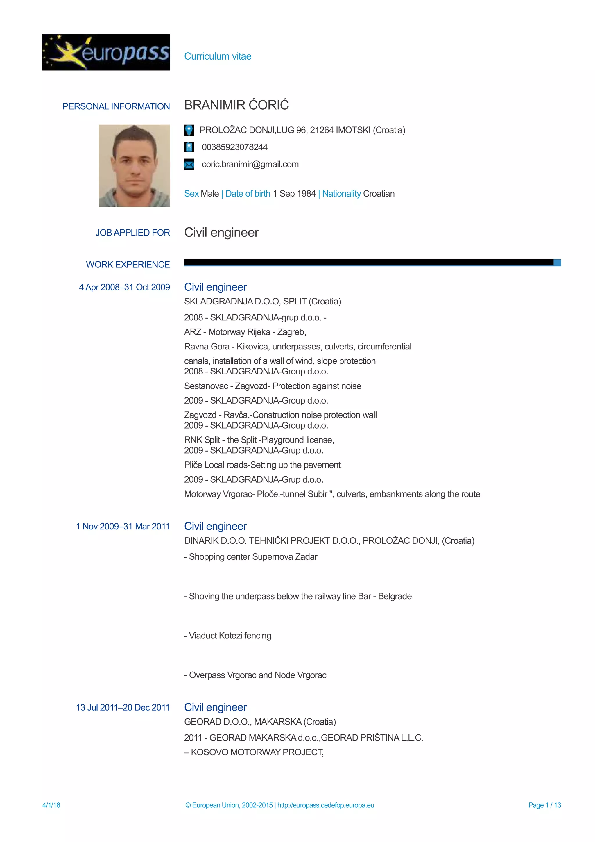 CV-Europass EN2 | PDF