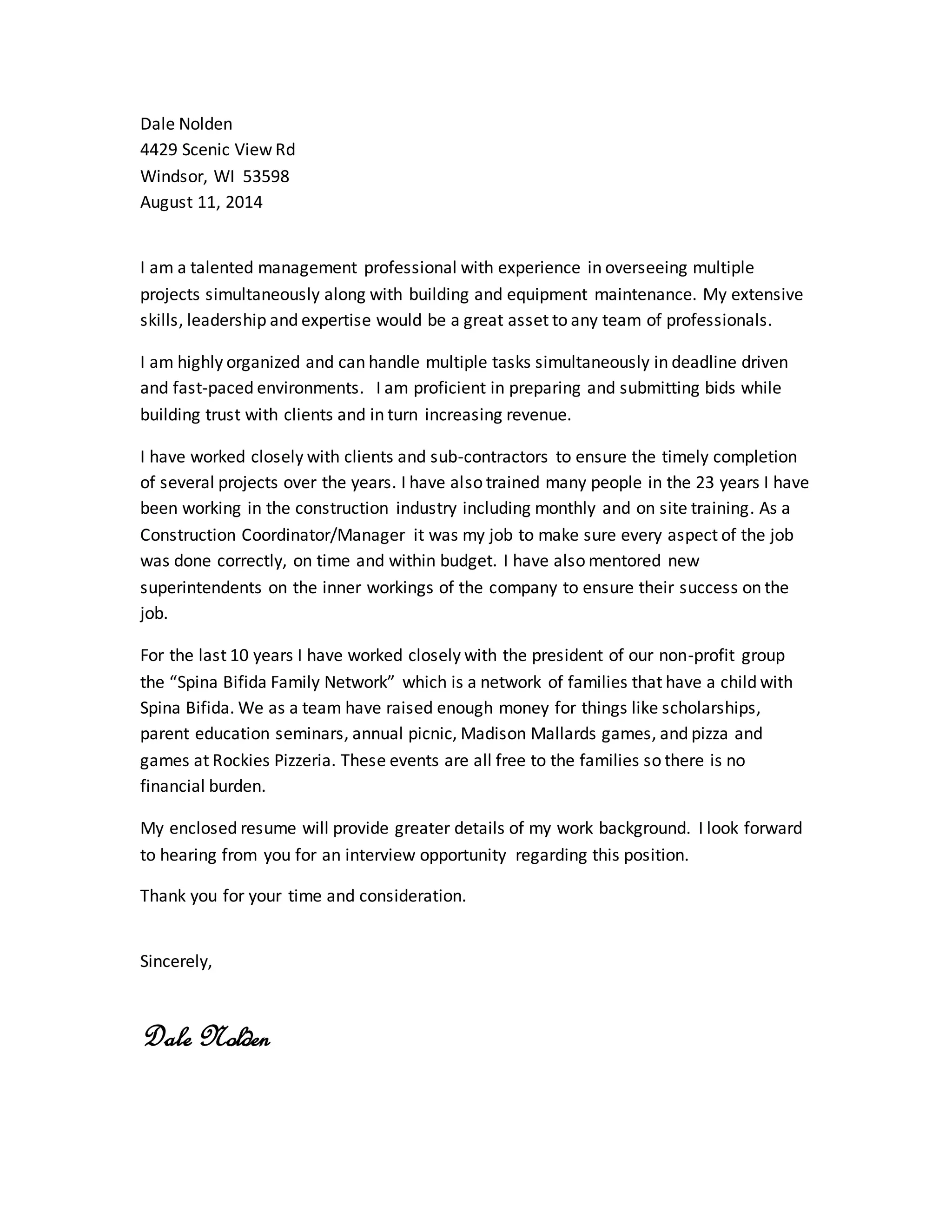 Updated Cover Letter | DOCX