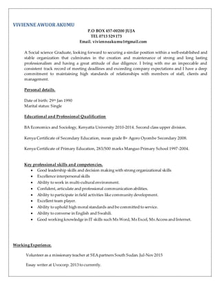 VIVIENNE AWUOR AKUMU cv | DOCX