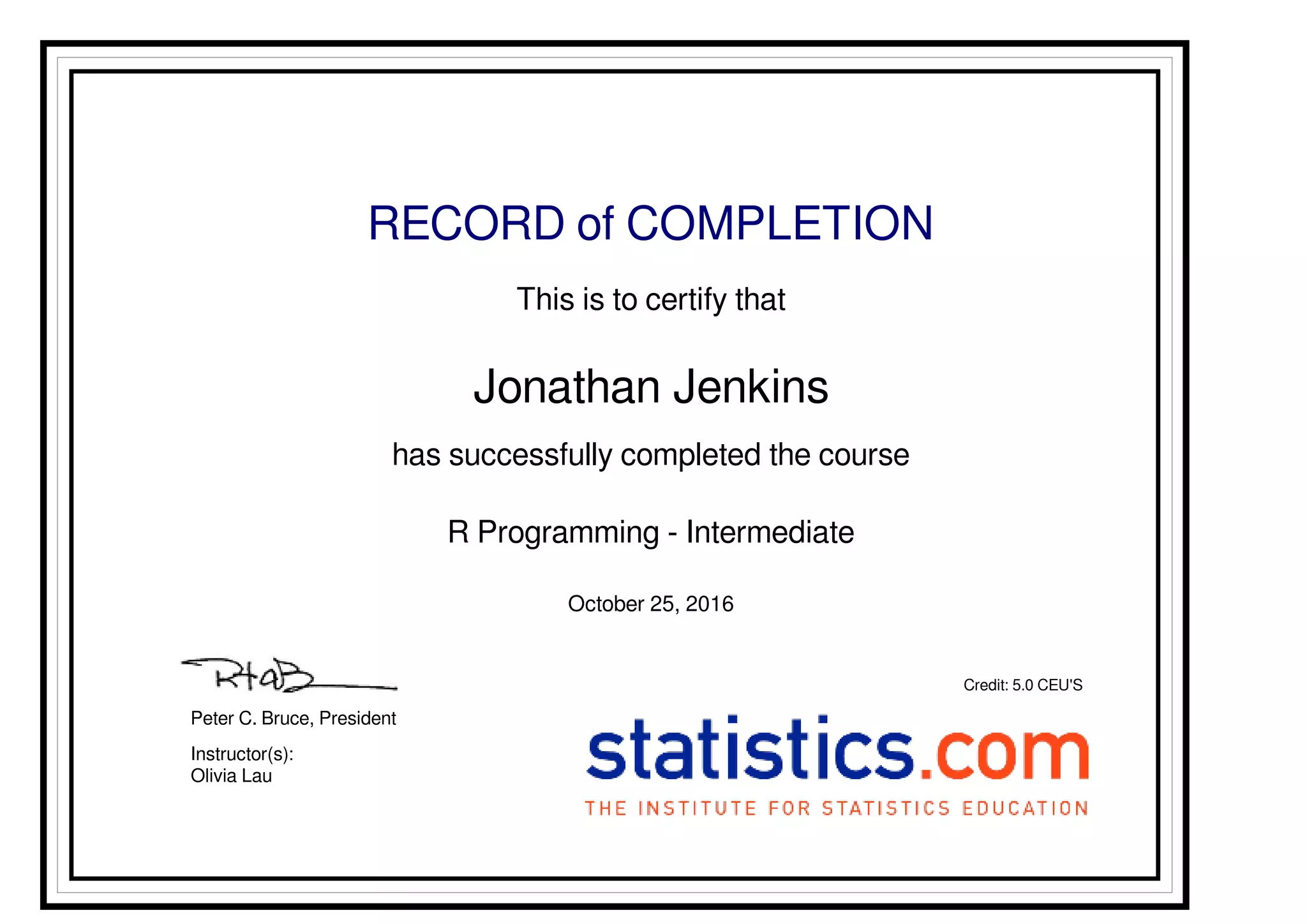 R Prgrm Interm_Record of Completion | PDF