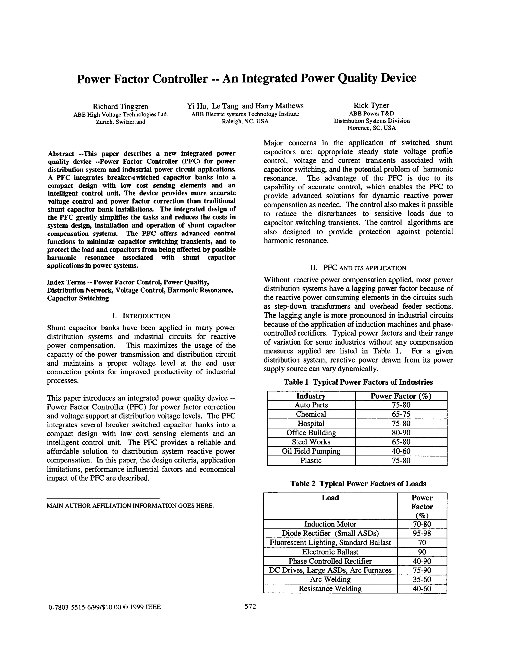 power factor controlling using intregarted device controller | PDF ...
