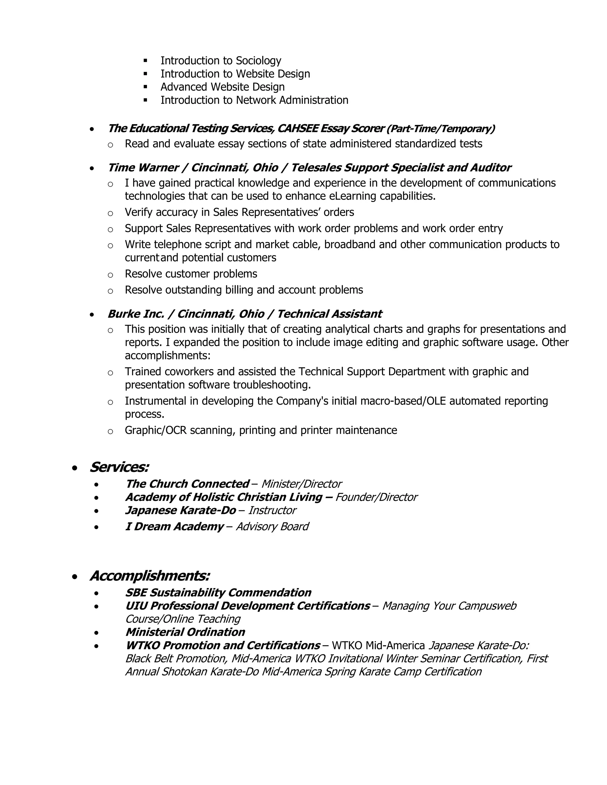 Robert Bradley Resume | PDF | Education industry | Industries