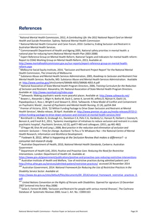 Position Paper - a case for change - restrictive practices in mental ...