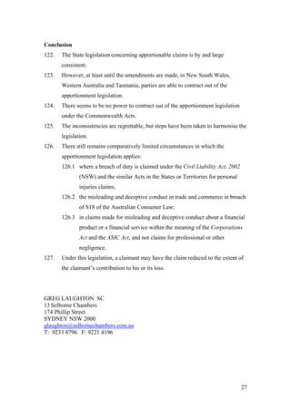 160515 Proportionate Liability Paper | PDF